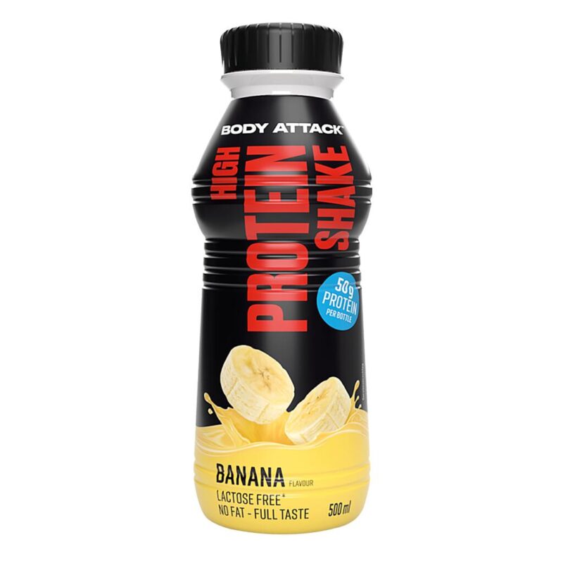 Body Attack High Protein Shake Banana 500ml - Protein Malta